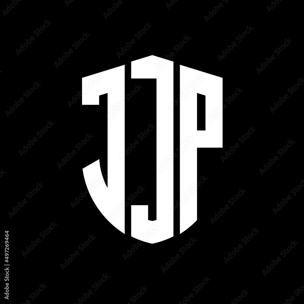 JJP letter logo design. JJP modern letter logo with black background ...