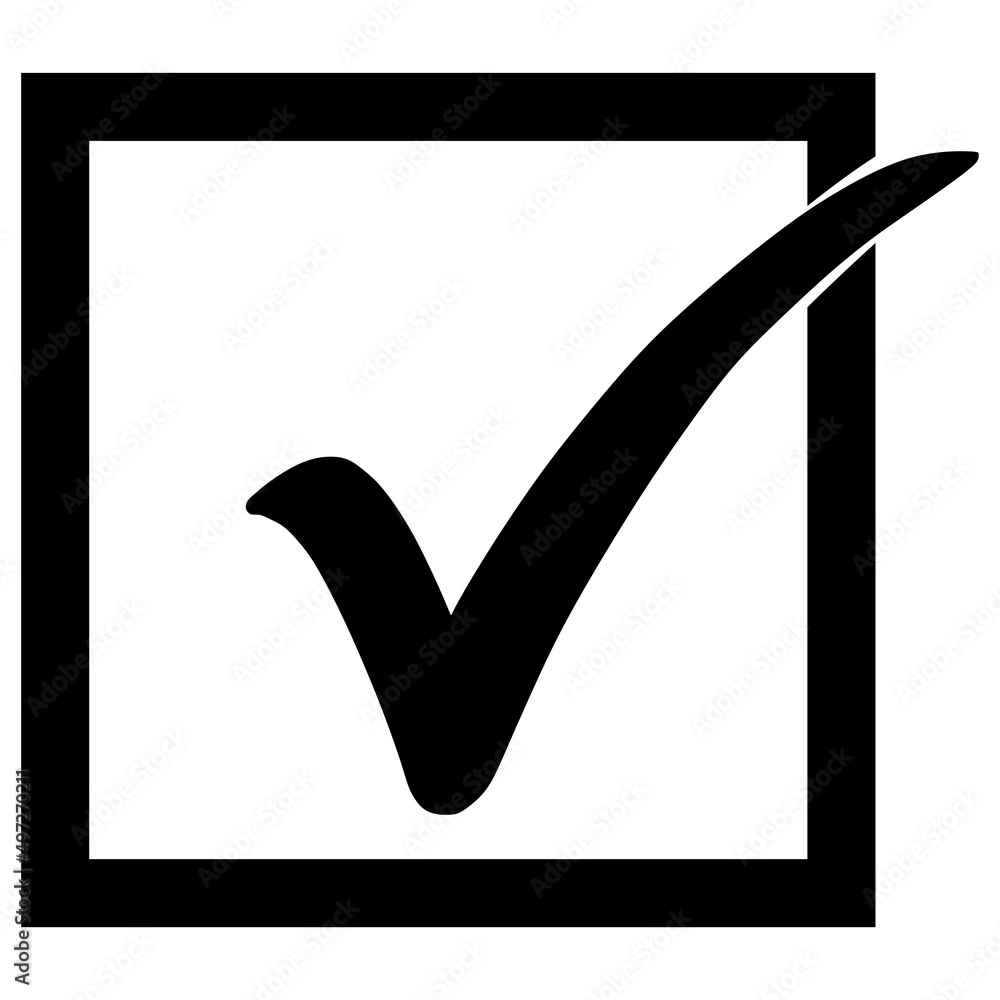 Check Mark On White Background Black Check Mark Icon In A Circle Check 