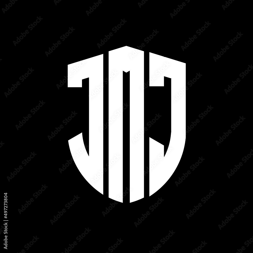 JMJ letter logo design. JMJ modern letter logo with black background ...