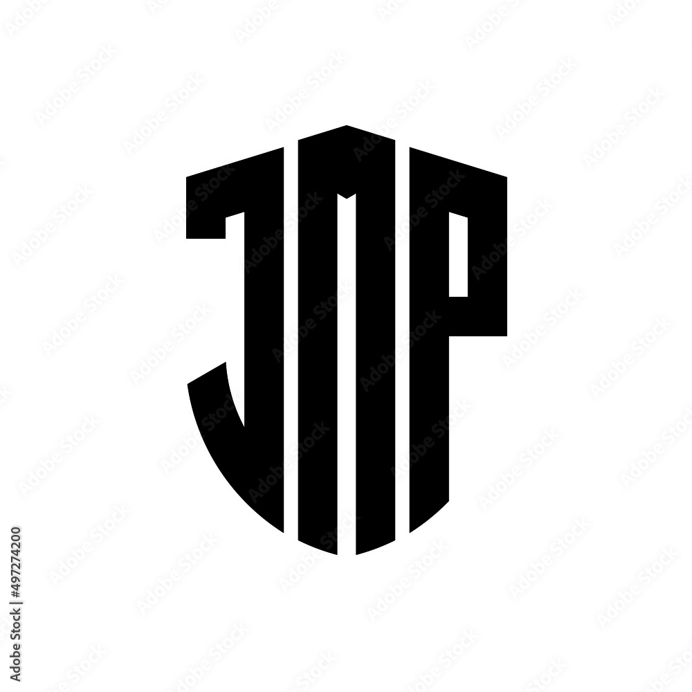 JMP letter logo design. JMP modern letter logo with black background ...