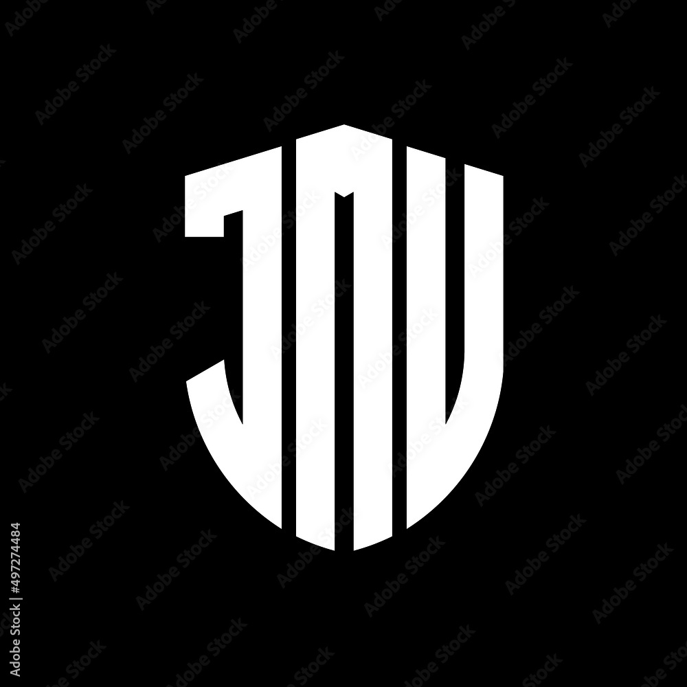 JMU letter logo design. JMU modern letter logo with black background ...