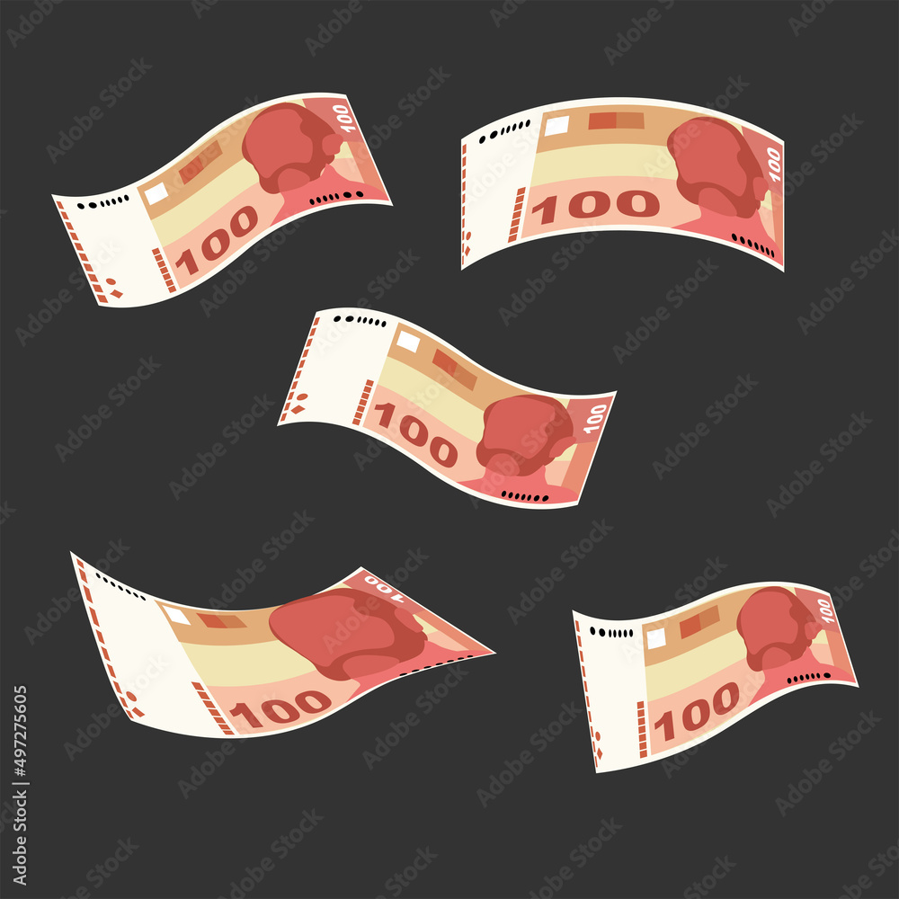 Croatian Kuna Vector Illustration. Croatia money set bundle banknotes ...