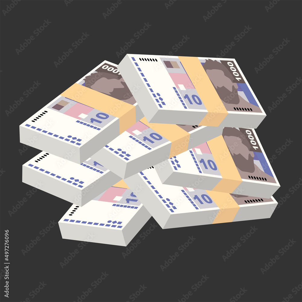 Croatian Kuna Vector Illustration. Croatia money set bundle banknotes ...