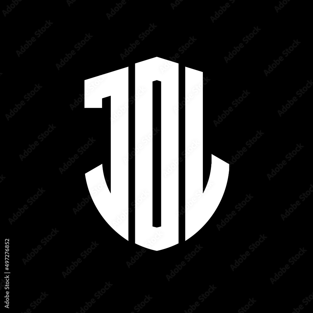 JOL letter logo design. JOL modern letter logo with black background ...