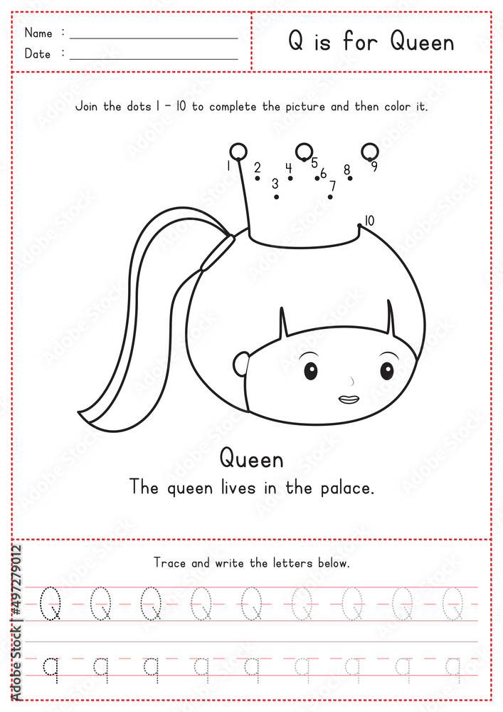 Children Learning Printable - Connecting Dot to Dot, Coloring, Reading ...