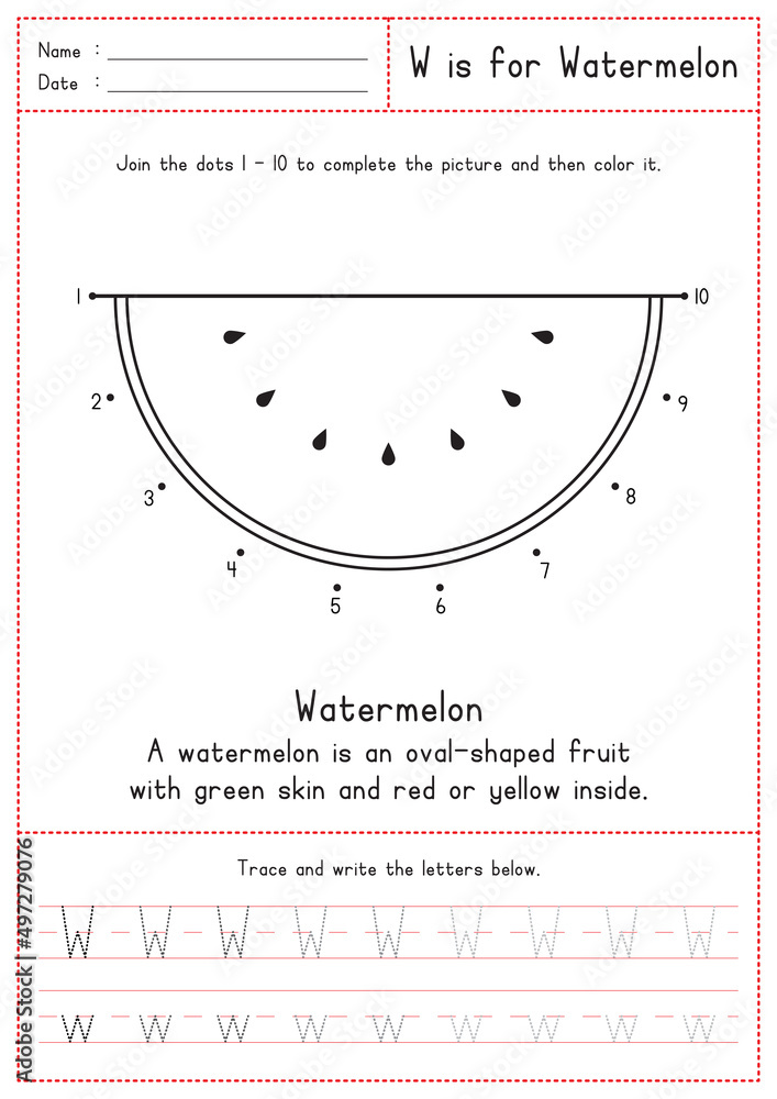 Children Learning Printable - Connecting Dot to Dot, Coloring, Reading ...