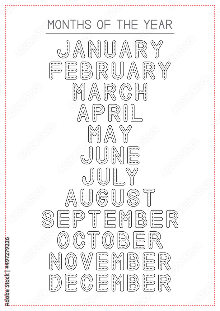 Months Of The Year Printable Poster