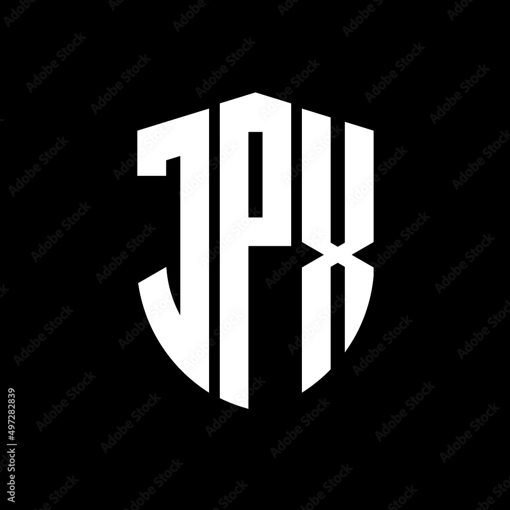 JPX letter logo design. JPX modern letter logo with black background ...