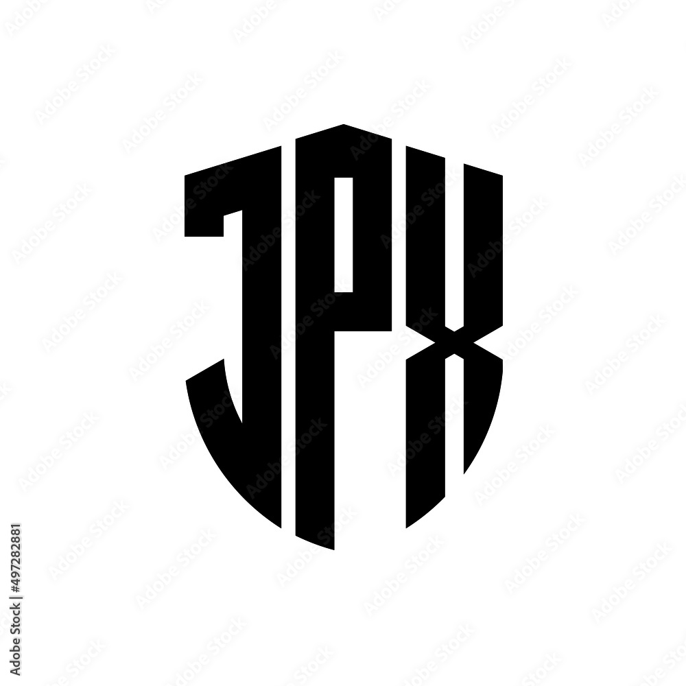 JPX letter logo design. JPX modern letter logo with black background ...