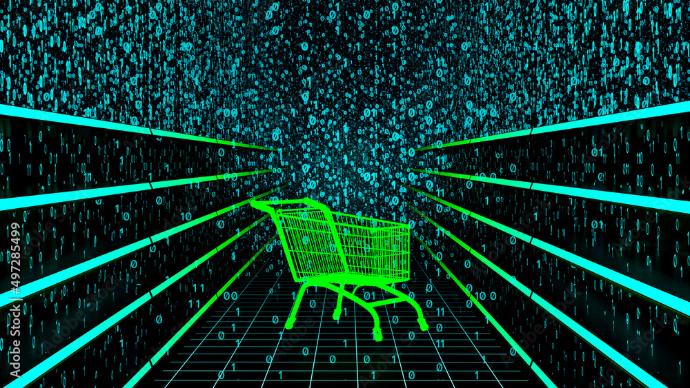 Metaverse based shop concept. Metaphor for shopping in metaverse space ...