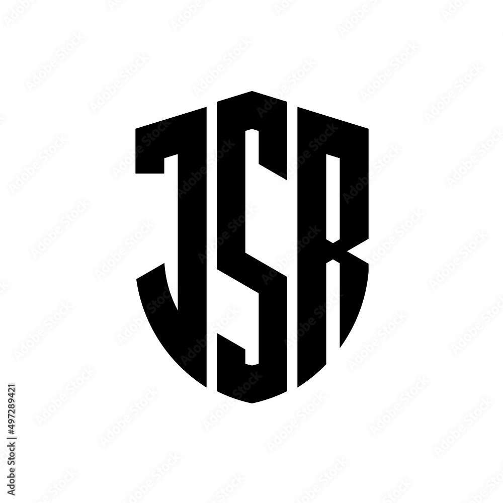 JSR letter logo design. JSR modern letter logo with black background ...
