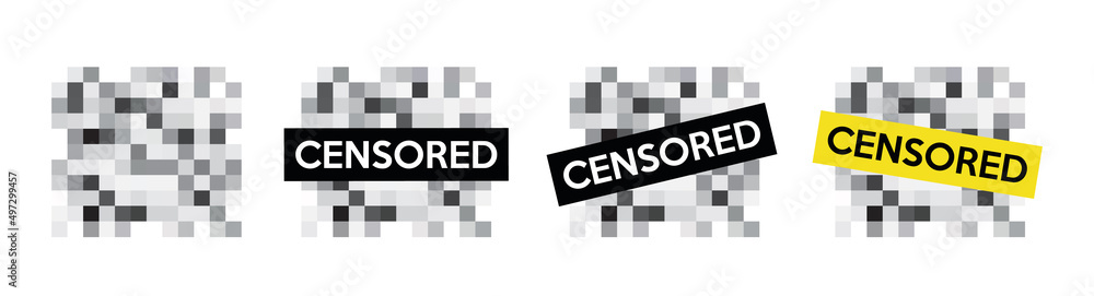Set censored bar isolated on white background. Censored signs concept ...