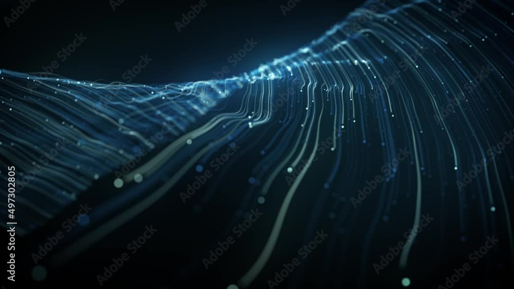 Abstract Light Fiber Strings Flowing Background Loop/ 4k animation of ...