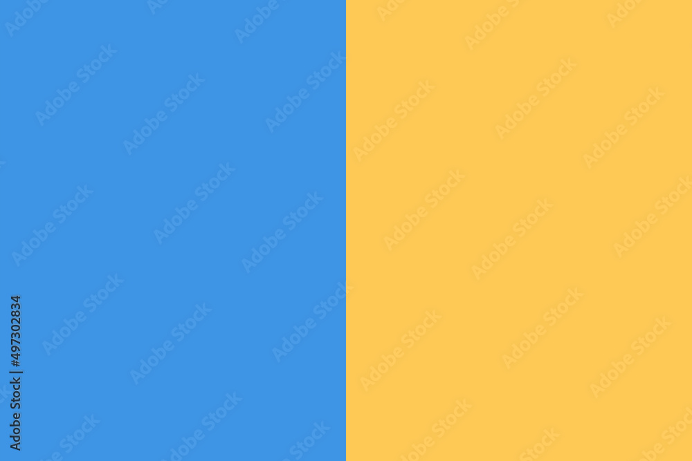 2D illustration of a split-screen blue and yellow wallpaper background ...