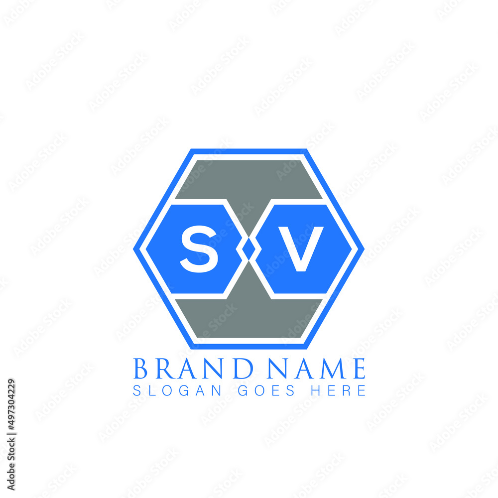 SV letter logo design on white background.SV creative monogram initials ...