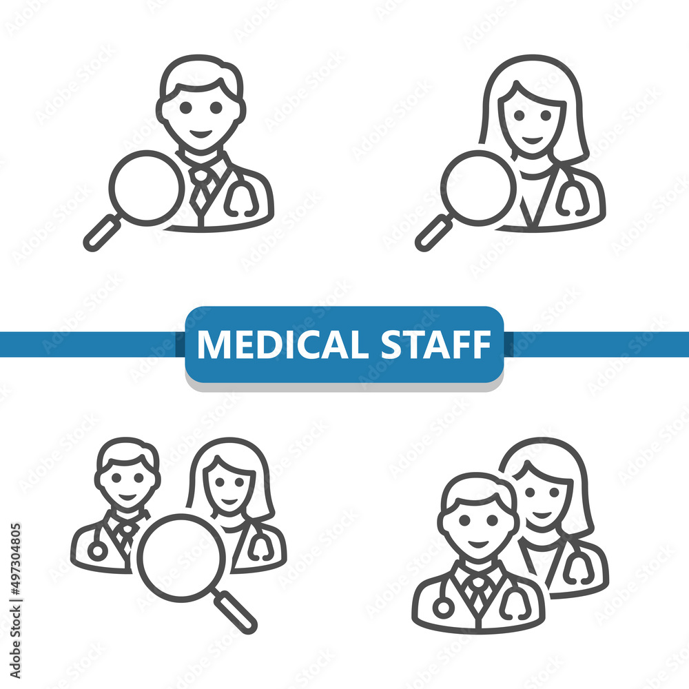 Poster Medical Staff Icons - Doctor, Doctors – Wall Art | UkPosters