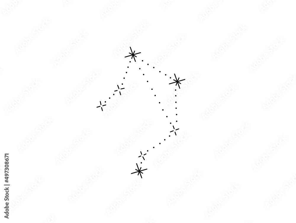Vector isolated constellation of Libra simple dots and stars scheme ...