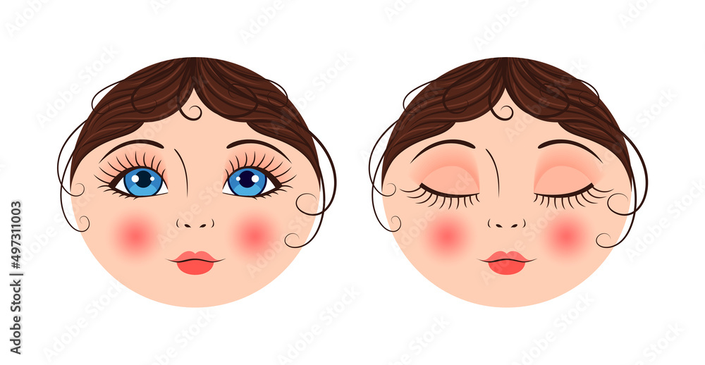 Beautiful Doll Face Close Up. Template. Matryoshka Doll with Open and ...