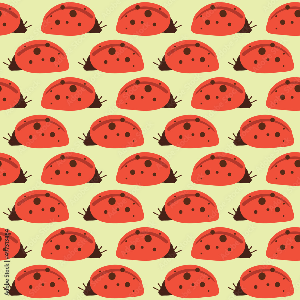 Cute ladybird ladybug repeat pattern, wallpaper. Digital cartoon ...