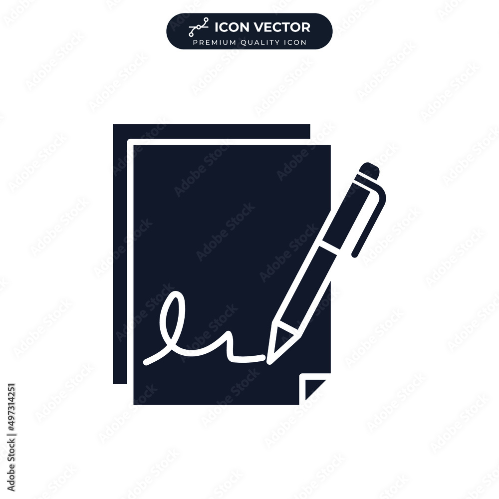 sign contract icon symbol template for graphic and web design ...