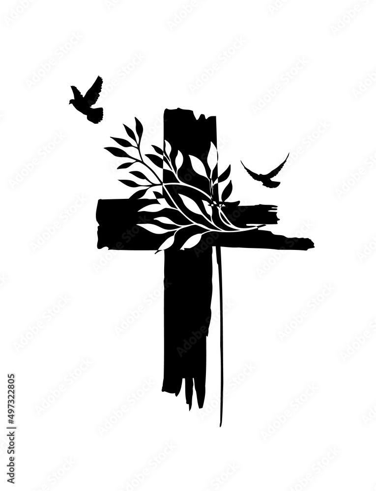 Stop the war in Ukraine. Hand drawn cross symbol. Black sketch cross ...