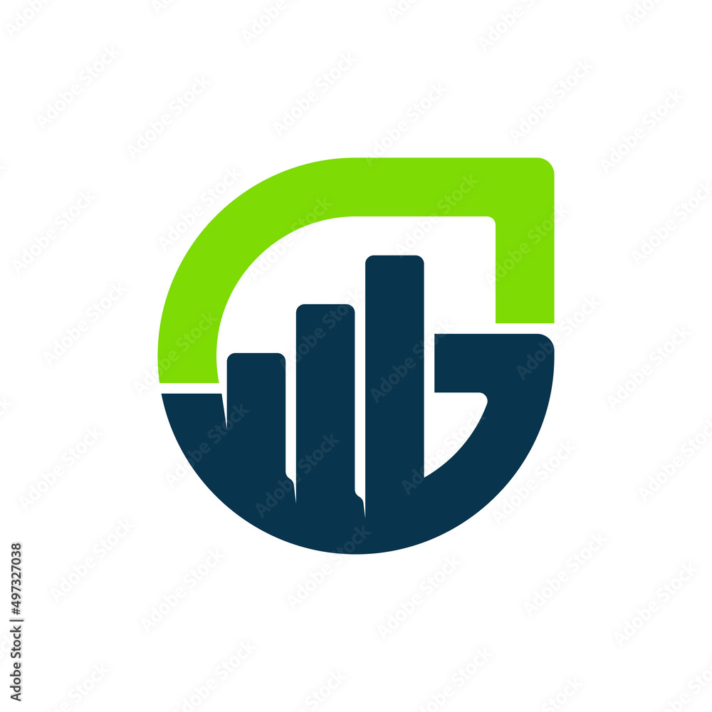 simple typography font G with chart vector logo Stock Vector | Adobe Stock
