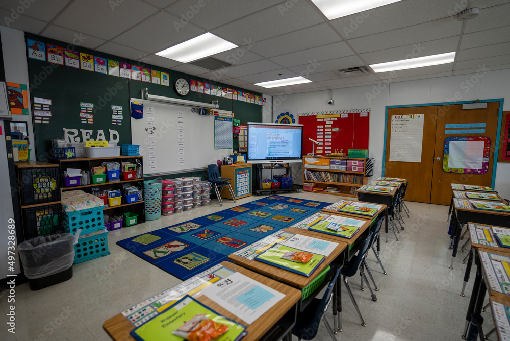 Empty Elementary Classroom