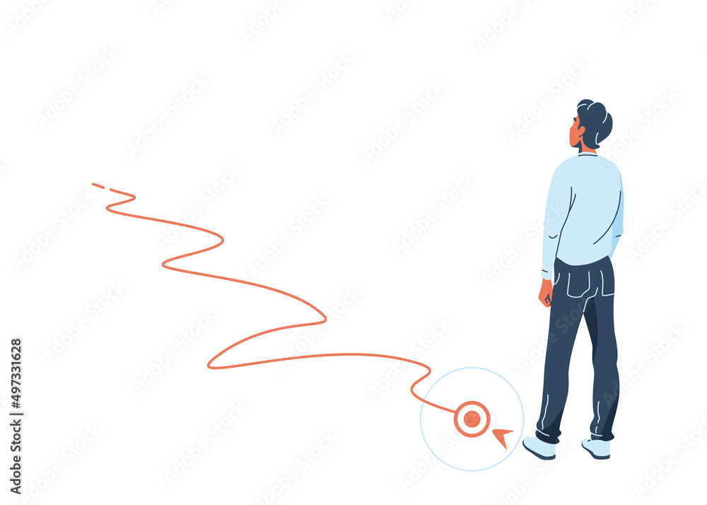 Path to success vector illustration. Way with direction line to the ...