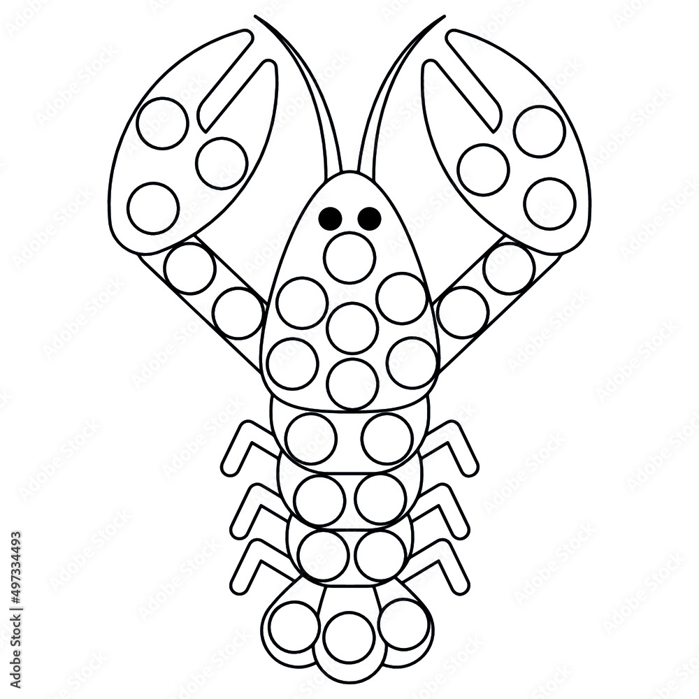Ocean Animals Dot marker coloring pages Stock Vector | Adobe Stock