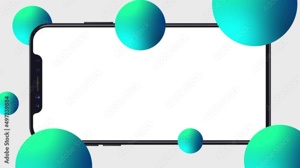 Horizontal Phone Mockup in Animated Motion Background with Beautiful ...