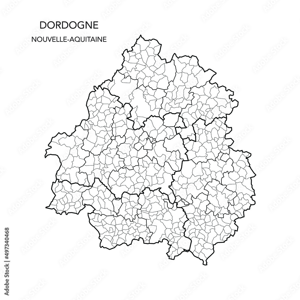 Vector Map of the Geopolitical Subdivisions of the French Department of ...