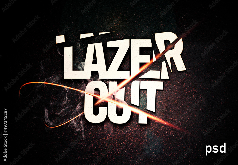 Laser Cut Text Effect Stock Template | Adobe Stock