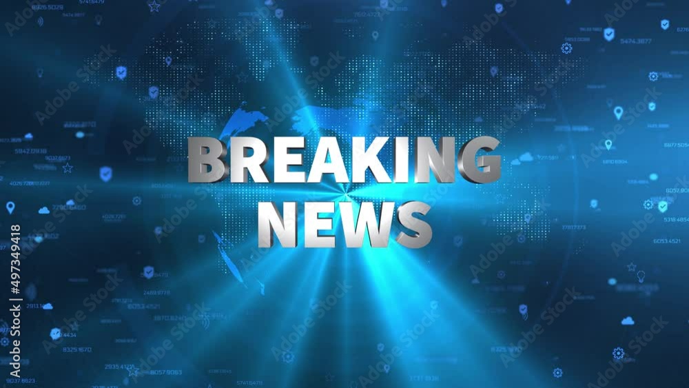 3D 4k Loop World News Background digital world breaking news Studio ...