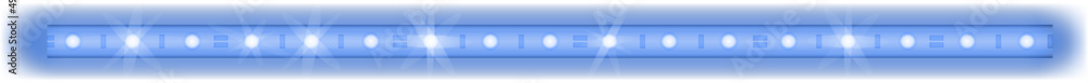Led strip with blue neon glow effect isolated on background. Vector ...