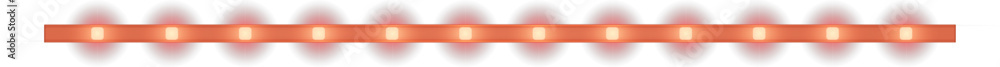 Led strip with red neon glow effect isolated on background. Vector ...