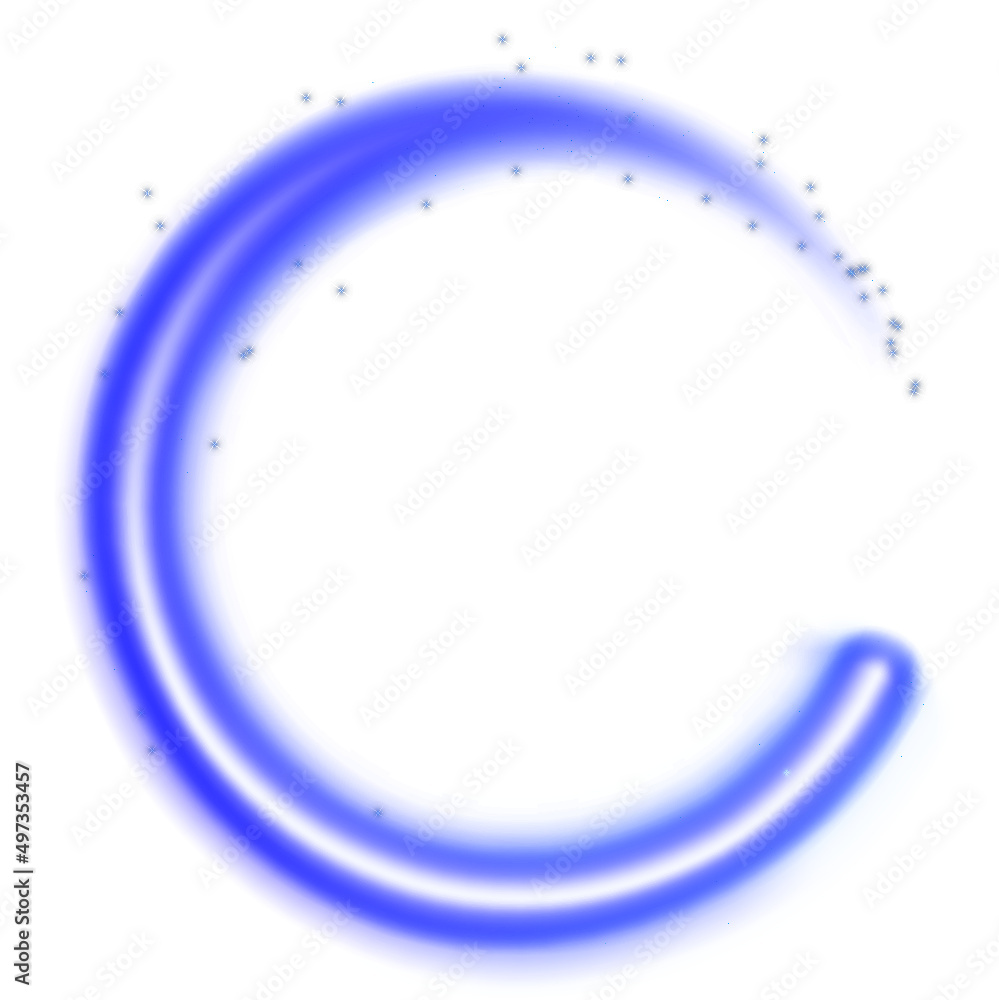Glow blue circle with sparkles, magic light effect with glitter dust ...