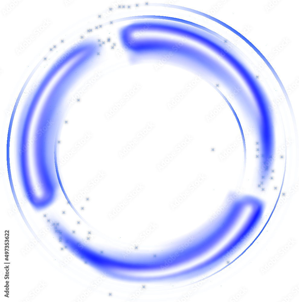 Glow blue circle with sparkles, magic light effect with glitter dust ...