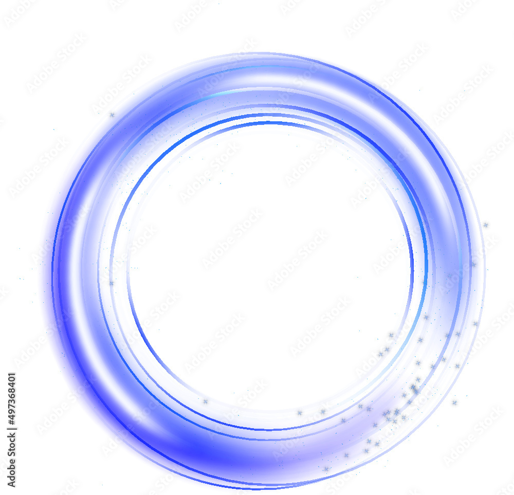 Glow blue circle with sparkles, magic light effect with glitter dust ...