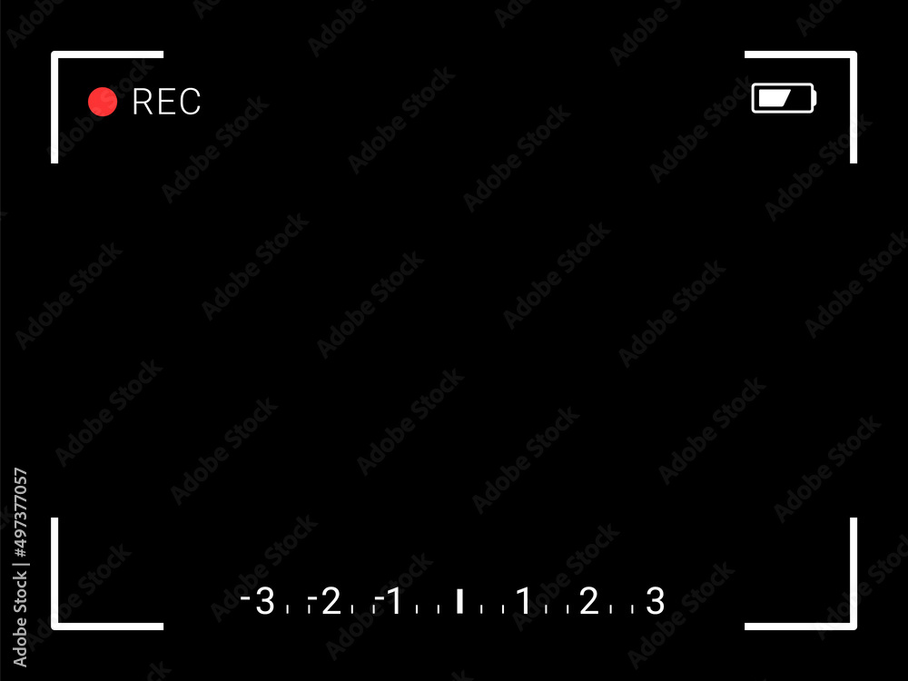 4:3 video camera frame. Camcorder ui overlay. Videocamera frame with ...