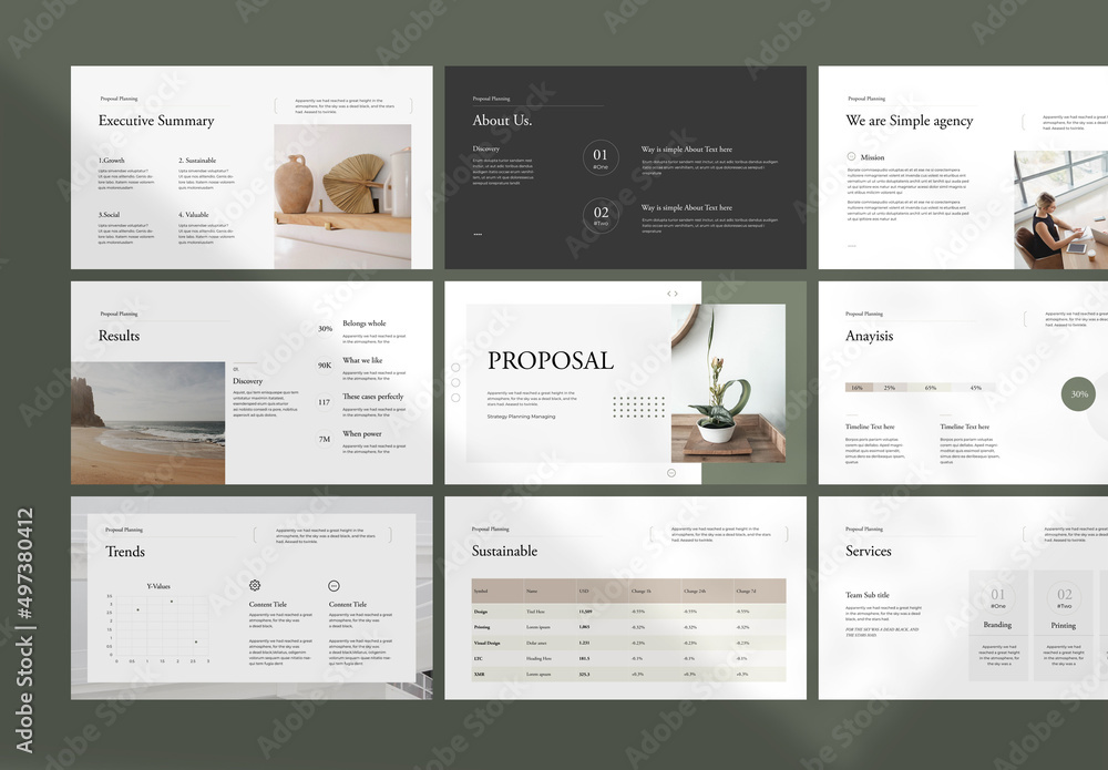 Proposal Presentation Layout Stock Template | Adobe Stock