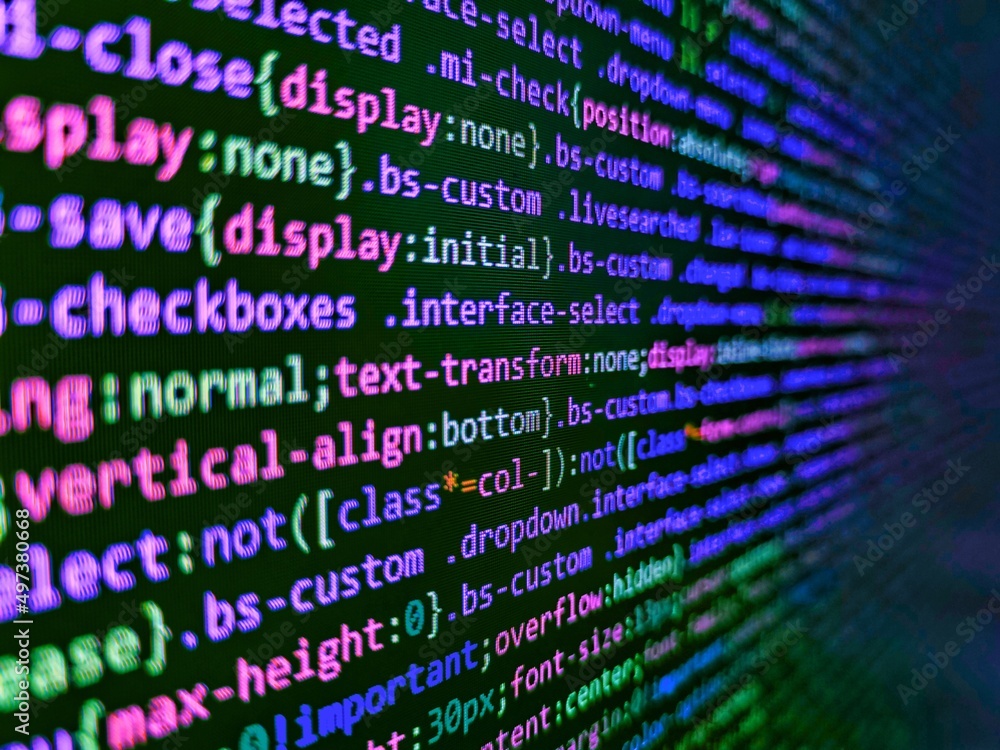 Programming Source Code Abstract Screen Of Software Developer Html Css3 Source Code On Lcd 6395
