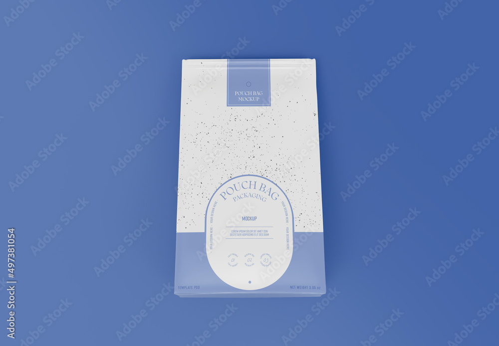 Top View Stand Up Zip Lock Pouch Mockup Stock Template | Adobe Stock