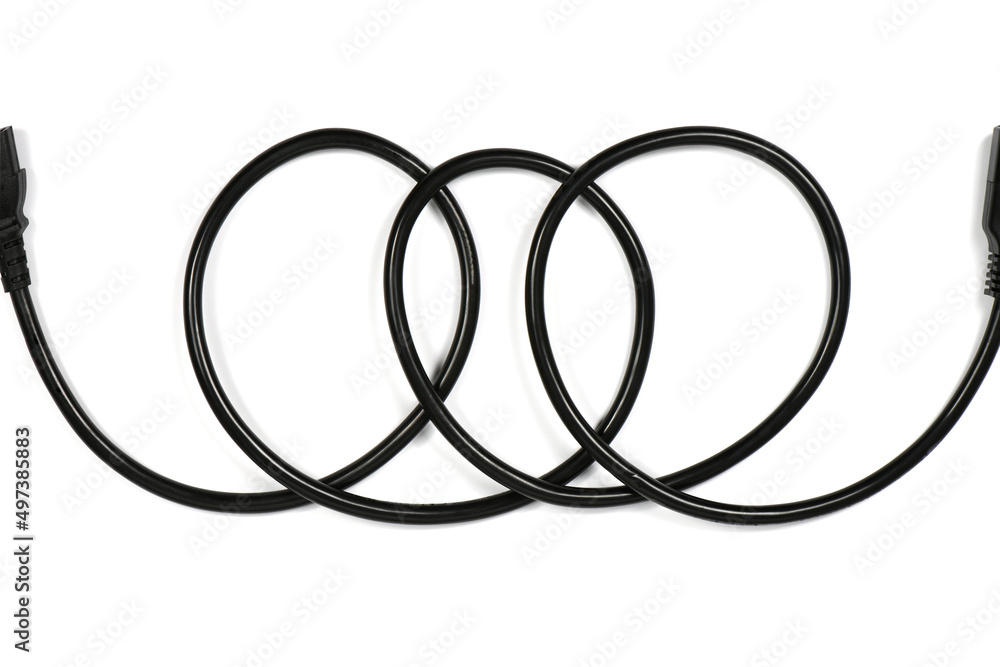 Black wire isolated on white background abstraction. High resolution ...