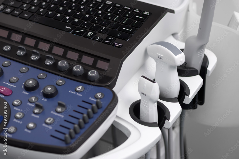 Modern ultrasound machine. Medical equipment in the clinic for scanning ...