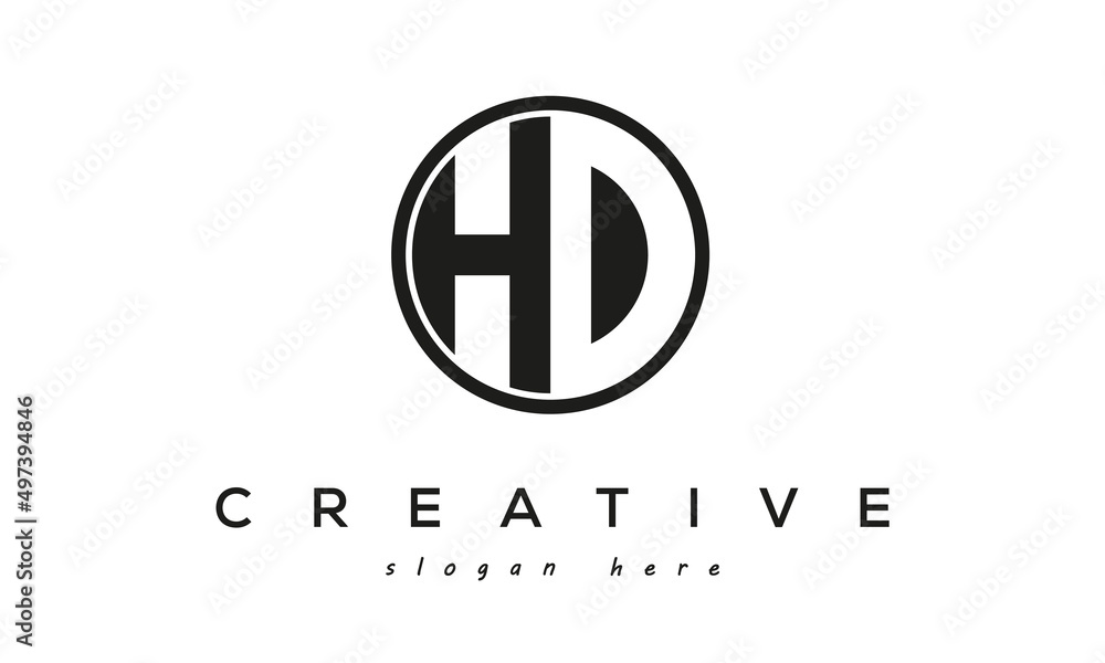 HD creative initial logo inspiration, negative space logo design Stock ...