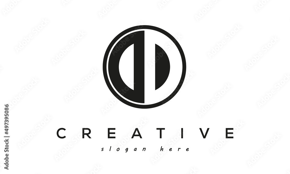 DD creative initial logo inspiration, negative space logo design Stock ...