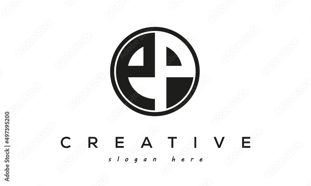 PP creative initial logo inspiration, negative space logo design Stock ...