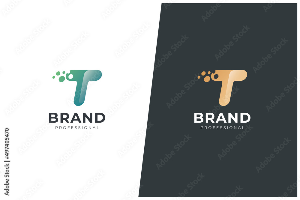 T Letter Vector Monogram Logo Concept Design Stock Vector | Adobe Stock
