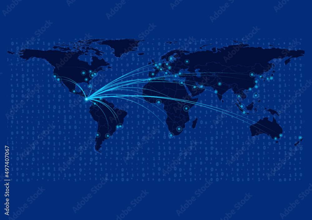 Costa Rica map for technology or innovation or export concepts ...