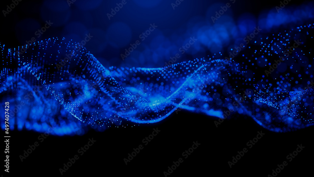 Sound Wave and Audio Technology Concept. Blue, Futuristic Digital Style ...
